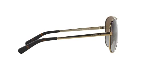 Michael Kors MK5004 CHELSEA Aviator 1014T5 59M Sunglasses For Women + BUNDLE with Designer iWear Eyewear Care Kit Care Kit (Gold/Dark Chocolate Brown/Brown Gradient Polarized)