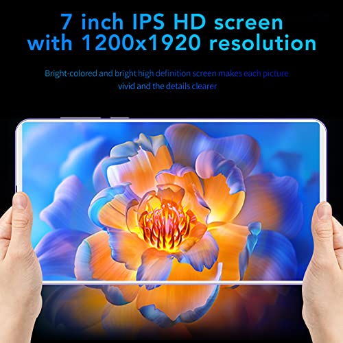 Cryfokt Tablet 7 inch, Android Tablet 3G Phone Tablets 2.4G 5G WiFi, Front 200W Rear 500W, 1200x1920 HD IPS Display Screen, 4GB 32GB 128GB Expand, 8 Cores Processor, 6000mAh Battery, Tablet PC(#1)