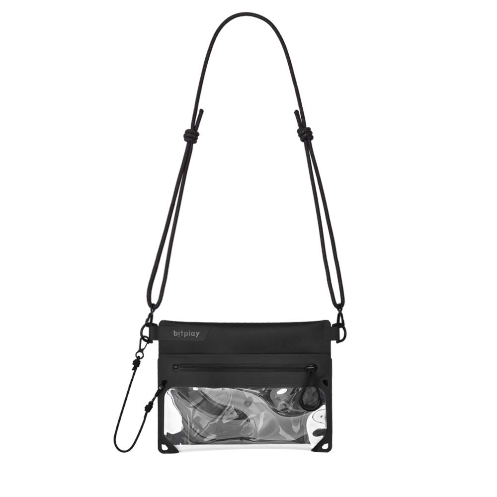 bitplay AquaSeal Waterproof/Snowproof Bag in Dark Black - Dry Bag/Sacoche/Phone Pouch with Adjustable Strap for Phone and Valuables