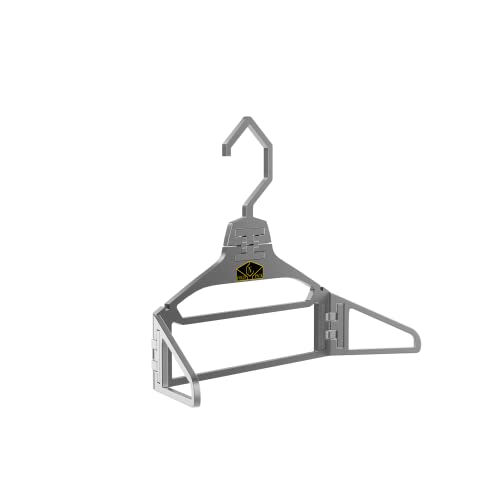 FOLD-N-PACK SMART HANGER (Gun Metal Grey) Save Precious time on Packing, Folding Clothes, Travelling with Our Foldable Hanger That fits Perfectly into Carry on Luggage.