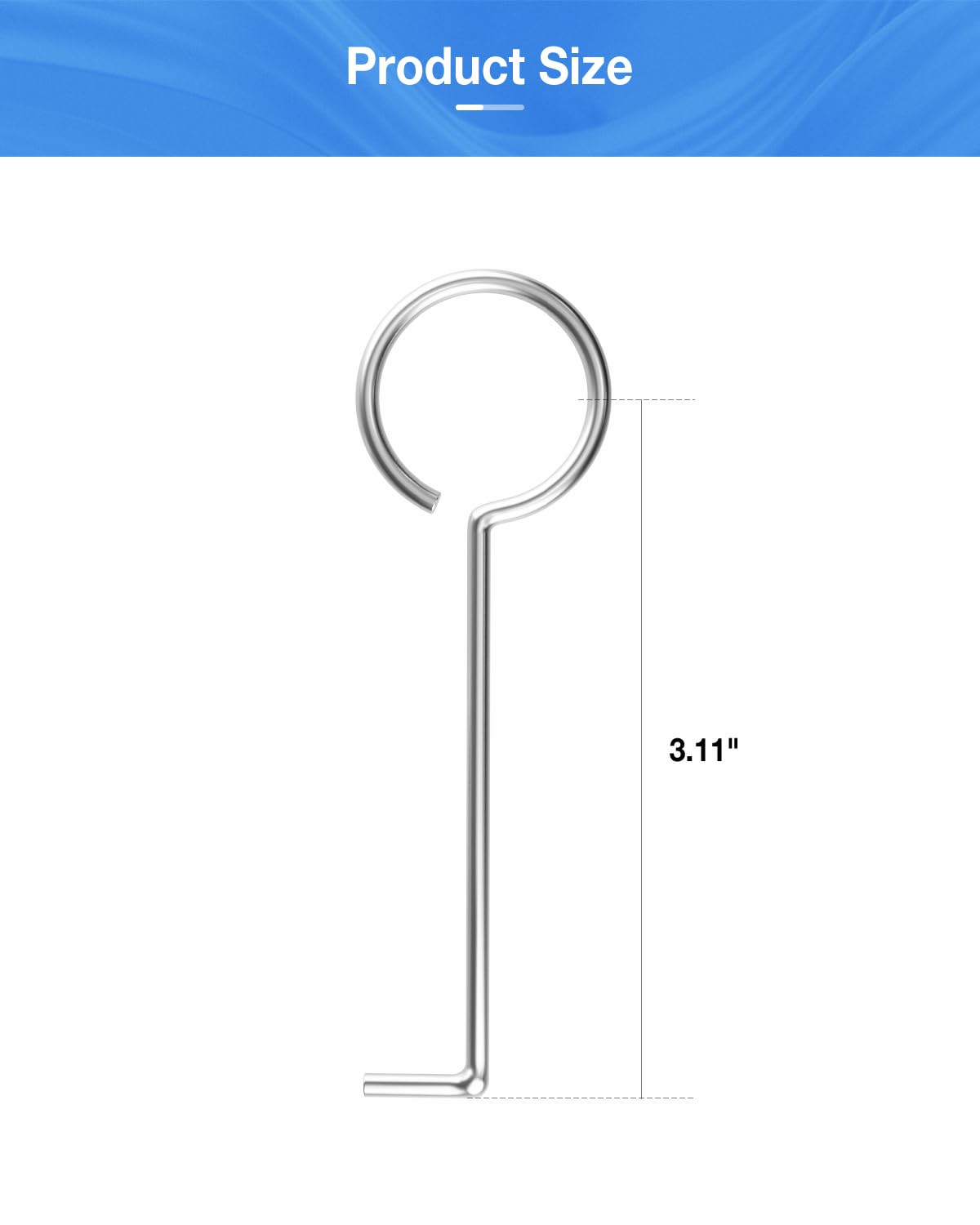 HTOH 2 PCS Shower Drain Lifting Hook, 304 Stainless Steel Drain Key, for Taking Off Square/Linear Shower Drain Grate, Hair Catcher to Daily Clean，Linear Drain Opener/Removal Tool