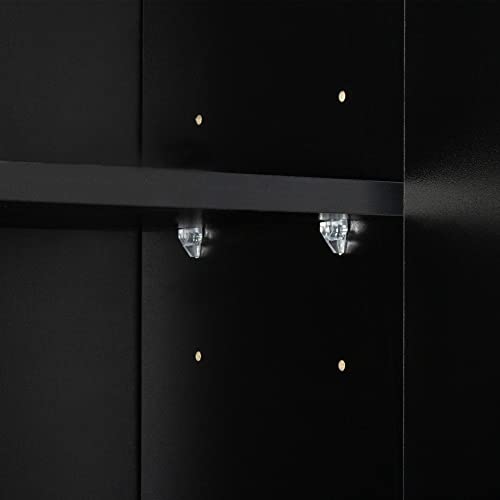 NOSGA Kitchen Pantry Storage Cabinet, 71" Kitchen Buffet Cabinet with Buffet Cupboard 6 Doors & 3 Shelves, Storage Cabinet Microwave Stand with Drawer for Home Kitchen(Black)