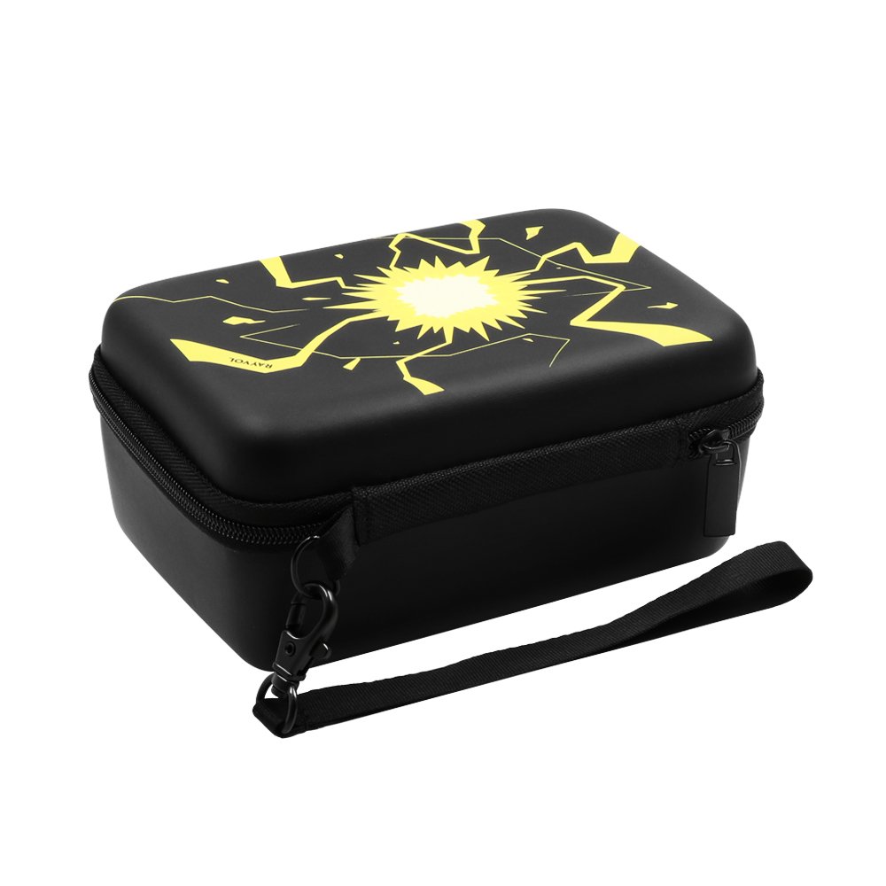 Rayvol Carrying Case for Pokemon Trading Cards, Fits up to 400 Cards, Card Holder with Hand Strap & Carabiner, Black