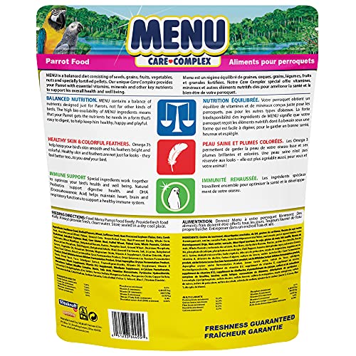 Vitakraft Menu Premium Parrot Food - Vitamin-Fortified - Macaw, Amazon, Conure, and Parrot Food for Large Birds 5 Pound (Pack of 1)