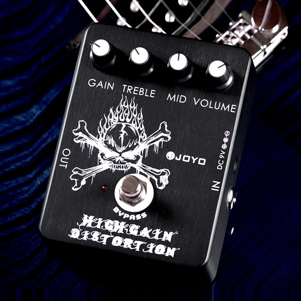 JOYO High Gain Distortion Pedal from AC/DC Crunch to Heavy Metal with Full Range EQ for Electric Guitar Effect - Bypass (JF-04)