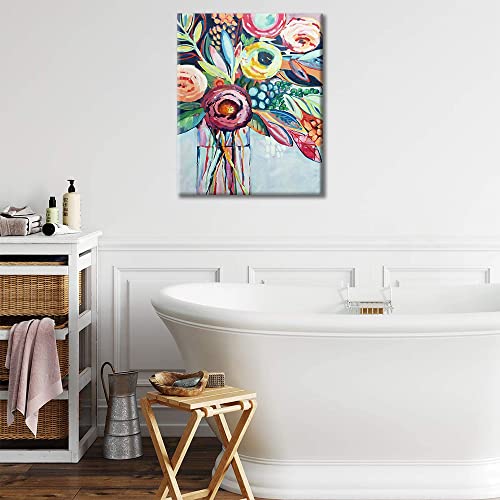 Paint by Numbers Flowers, Abstract Paint by Number for Adults, Adult Paint by Number Kits on Canvas Drawing Paintwork with Paintbrushes, Easy Paint by Numbers for Kids Art Crafts 16"x20"(Frameless)