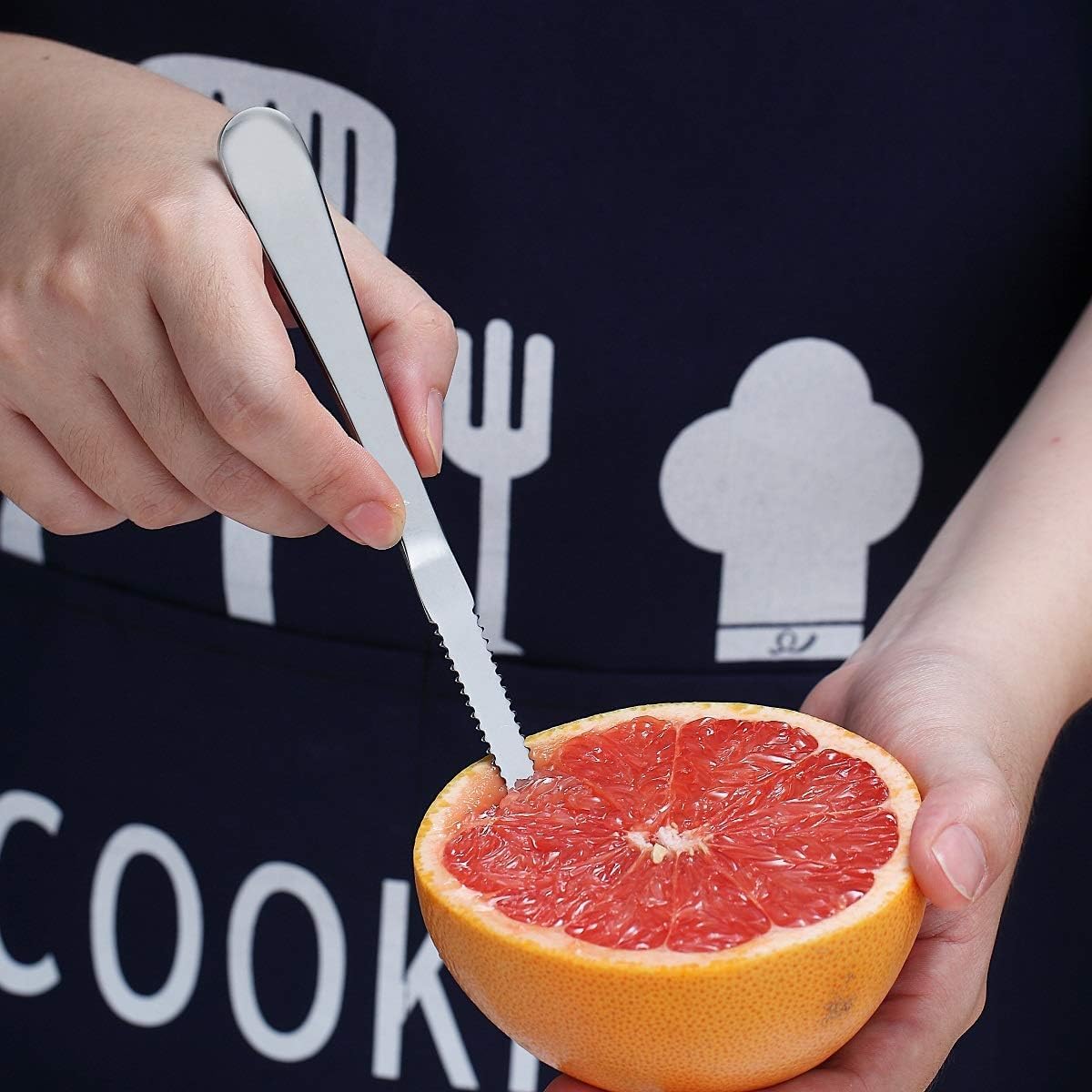 Grapefruit Spoon 6PCS Set,2 Grapefruit Spoons with Serrated Edge Made of Stainless Steel,2 Grapefruit Spoon with Holes.2 Grapefruit Knife Grapefruit Utensil Set pack of 6
