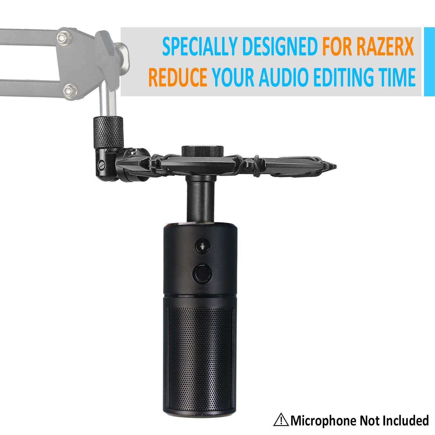 Razer Seiren X Shock Mount Reduces Vibration Noise Matching Mic Boom Arm Stand Compatible for Razer Seiren X Mic by YOUSHARES
