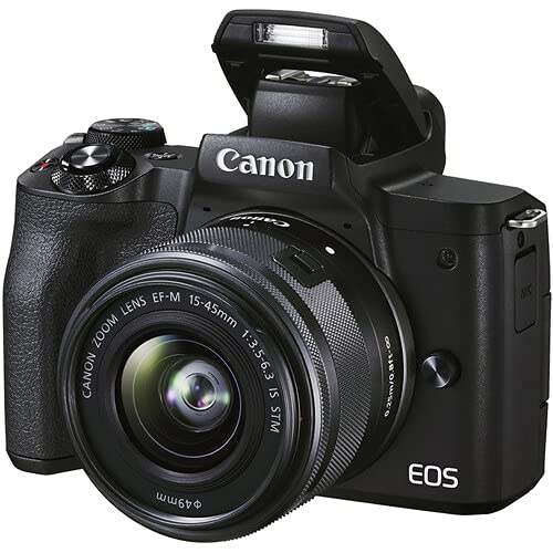 Canon EOS M50 Camera with Canon EF-M 15-45mm f/3.5-6.3 Lens + Commander Starter Kit + Lens Filters + CASE + 64GB Memory Card+Extra Battery (24PC Bundle)