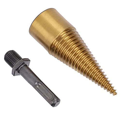 Drill Screw Cone Wood,Firewood Split Drill Bit Round Shank High Speed Steel Wood Cone Punch Accessories 32mm