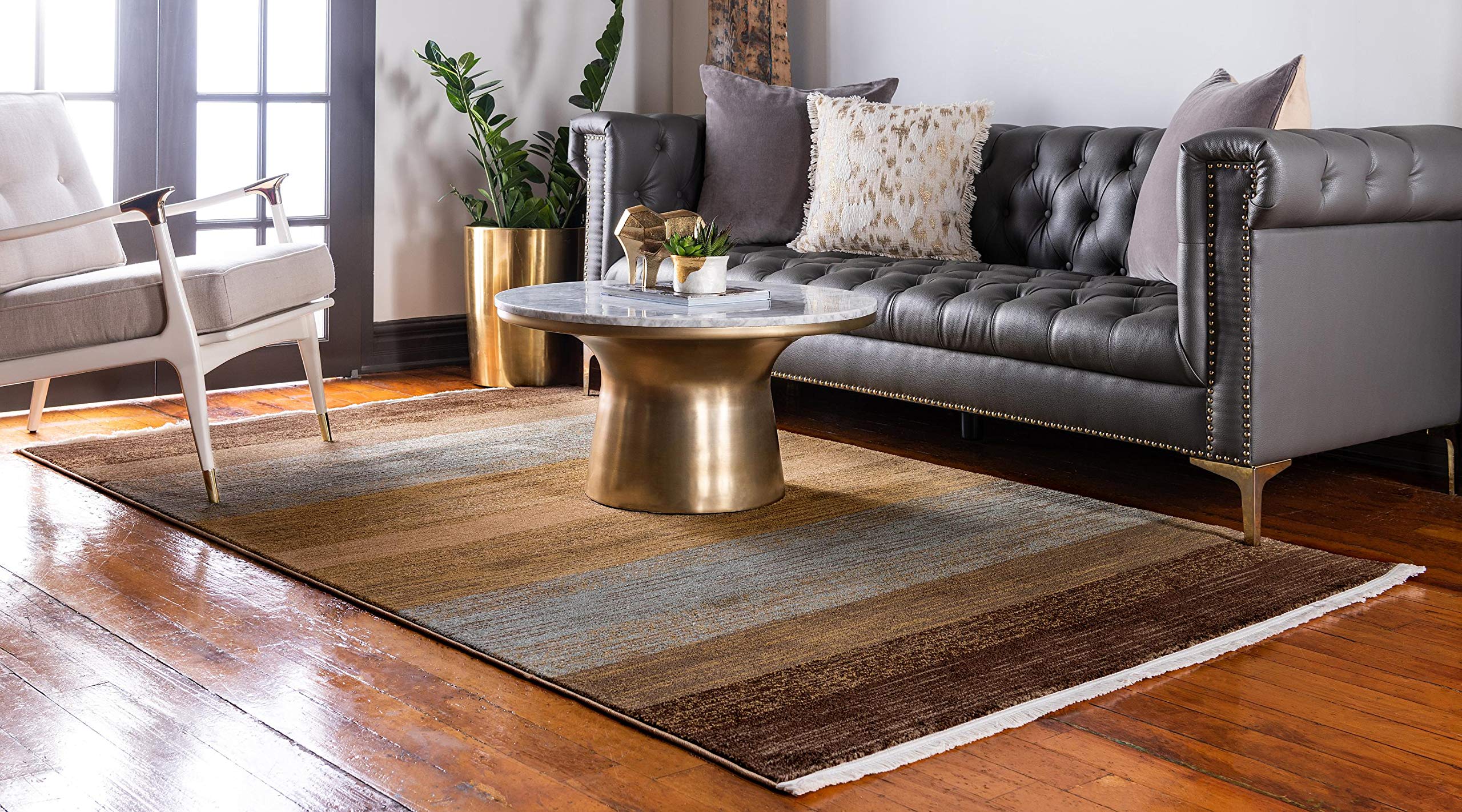 Unique Loom Fars Collection Area Rug - Manila (6' 1" x 9' Rectangle, Multi/ Light Brown)
