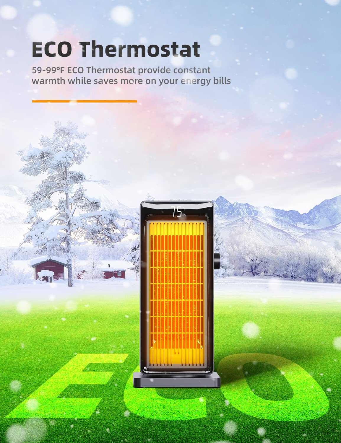 Space Heater, SANVINDER 1500W Portable Heater for Bedroom, ECO Thermostat 90° Oscillating, 24 hours timer, Fast Heating Electric Heater with Remote, Overheat Protection, LED Display for Bedroom Office