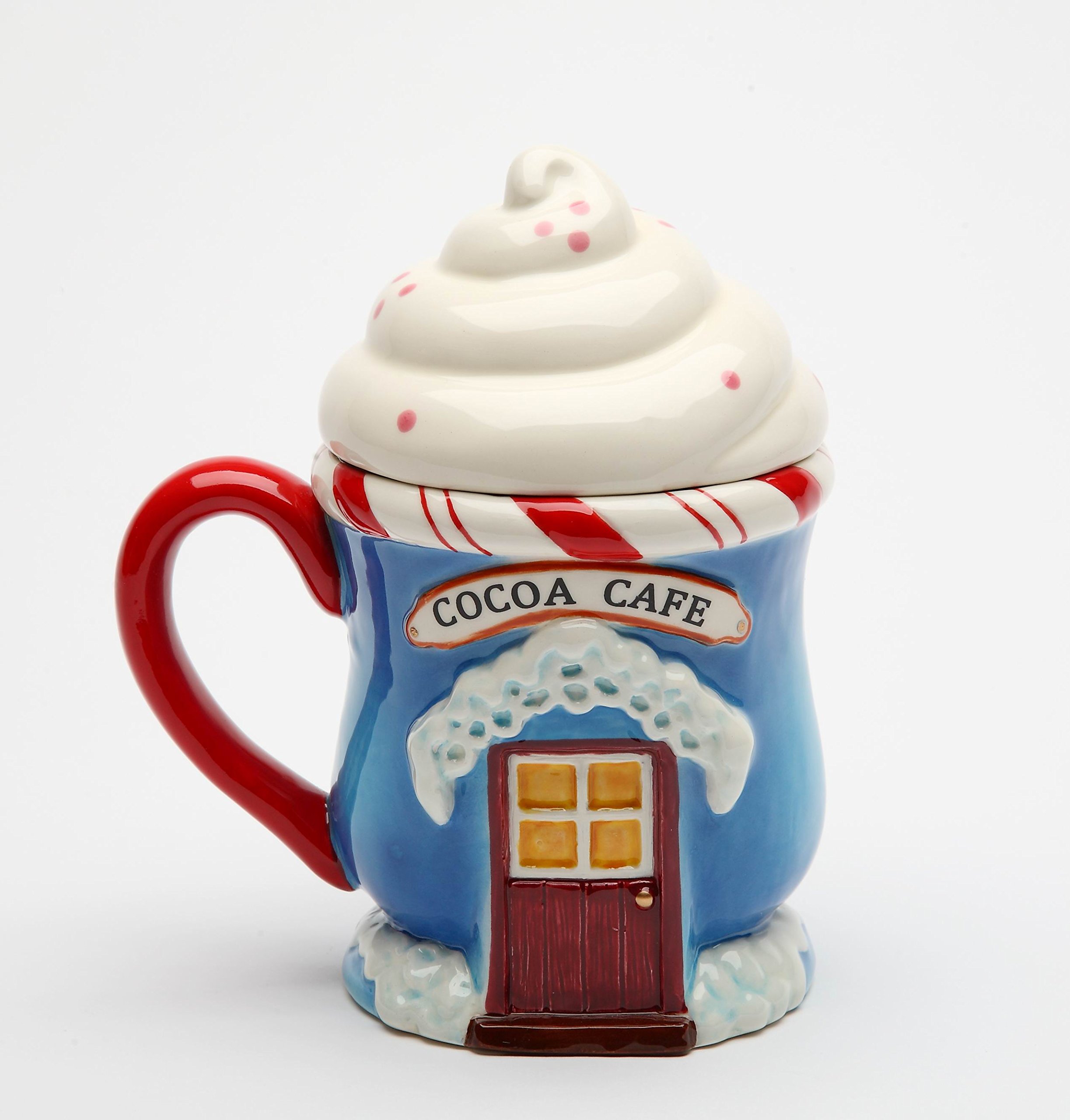 Cosmos Gifts Santa's Village Covered Ceramic Mug, 6-1/8-Inch