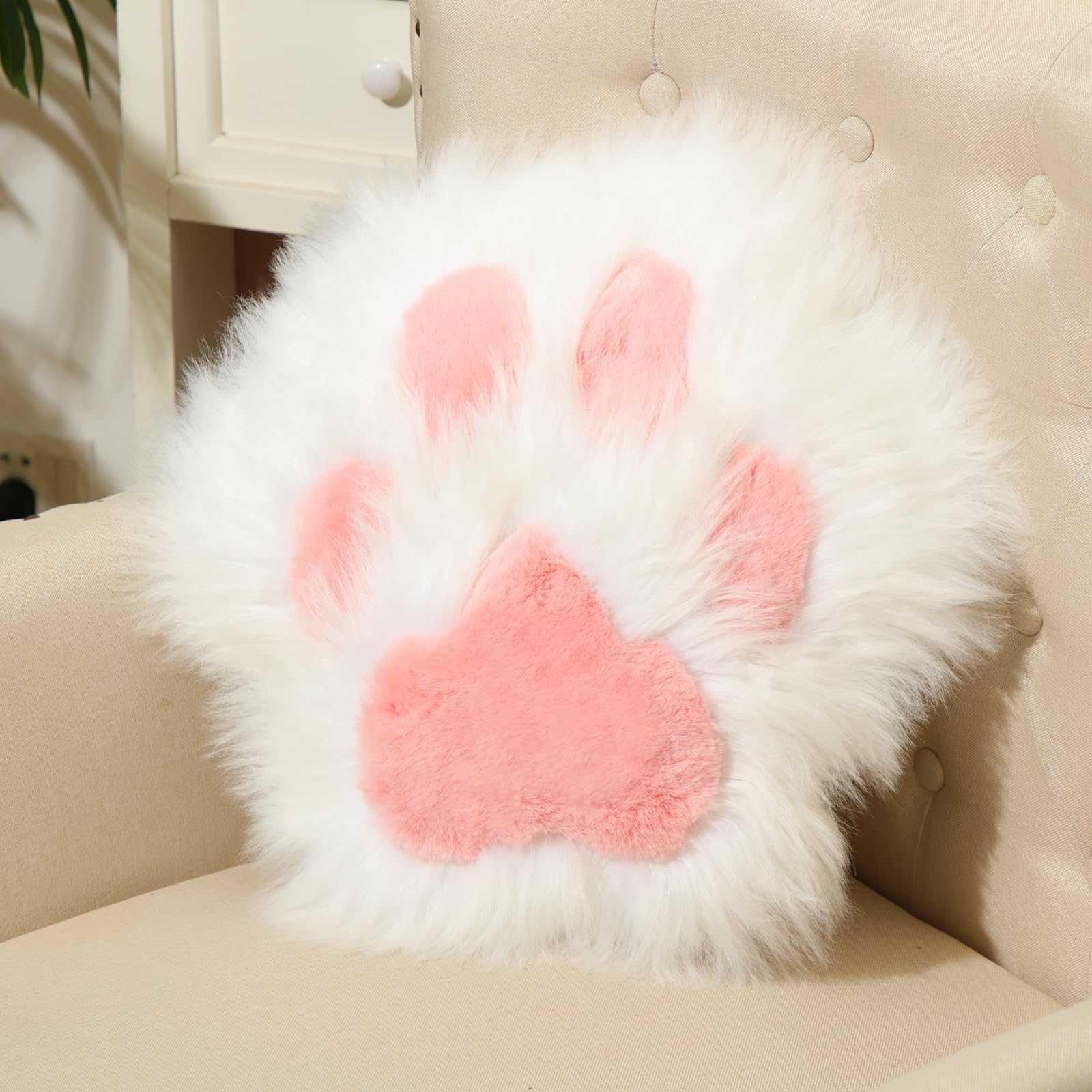 GlikCeil Cat Paw Pillow Cat Paw Shaped Throw Pillow Cushion Seating 19.6 Inch Pink Cat Paw Plush Throw Pillow Floor Pillows Home Decorative Seating Cushions