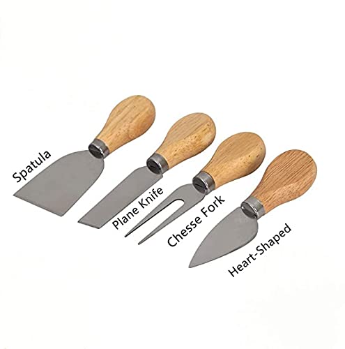 LUXFINA Bamboo Cheese Board Set with Cutlery,Bamboo Wood Serving Tray,Charcuterie Platter for Serving Wine, Cheese, Meat,Fruits,Unique Gifts for Christmas Wedding Housewarming Anniversary