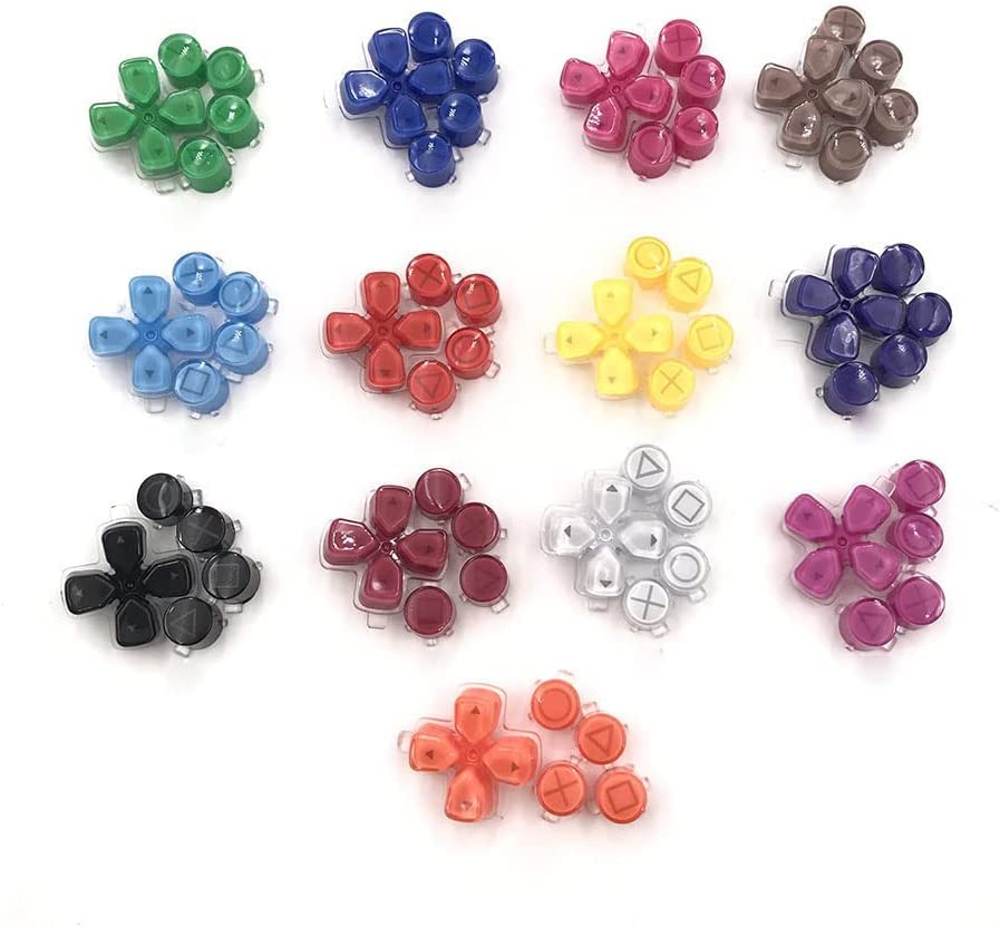 Crystal Key Button D-pad Key ABXY Function Buttons for PS5 Controller Driection Buttons Replacement Black