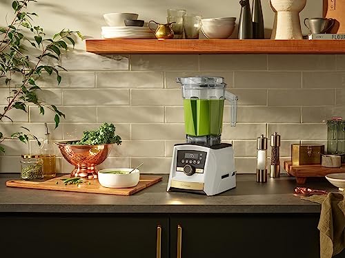 Vitamix A3500 Ascent Series Smart Blender, Professional-Grade, 64 oz. Low-Profile Container, White with Gold Accents