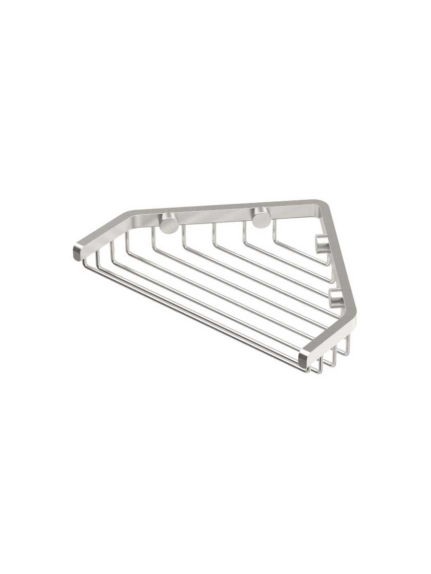 Gatco 1513 7-Inch Length Shower or Tub Corner Basket, Satin Nickel