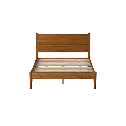 Mid-Century Panel Bed - King Size - Castanho Finish