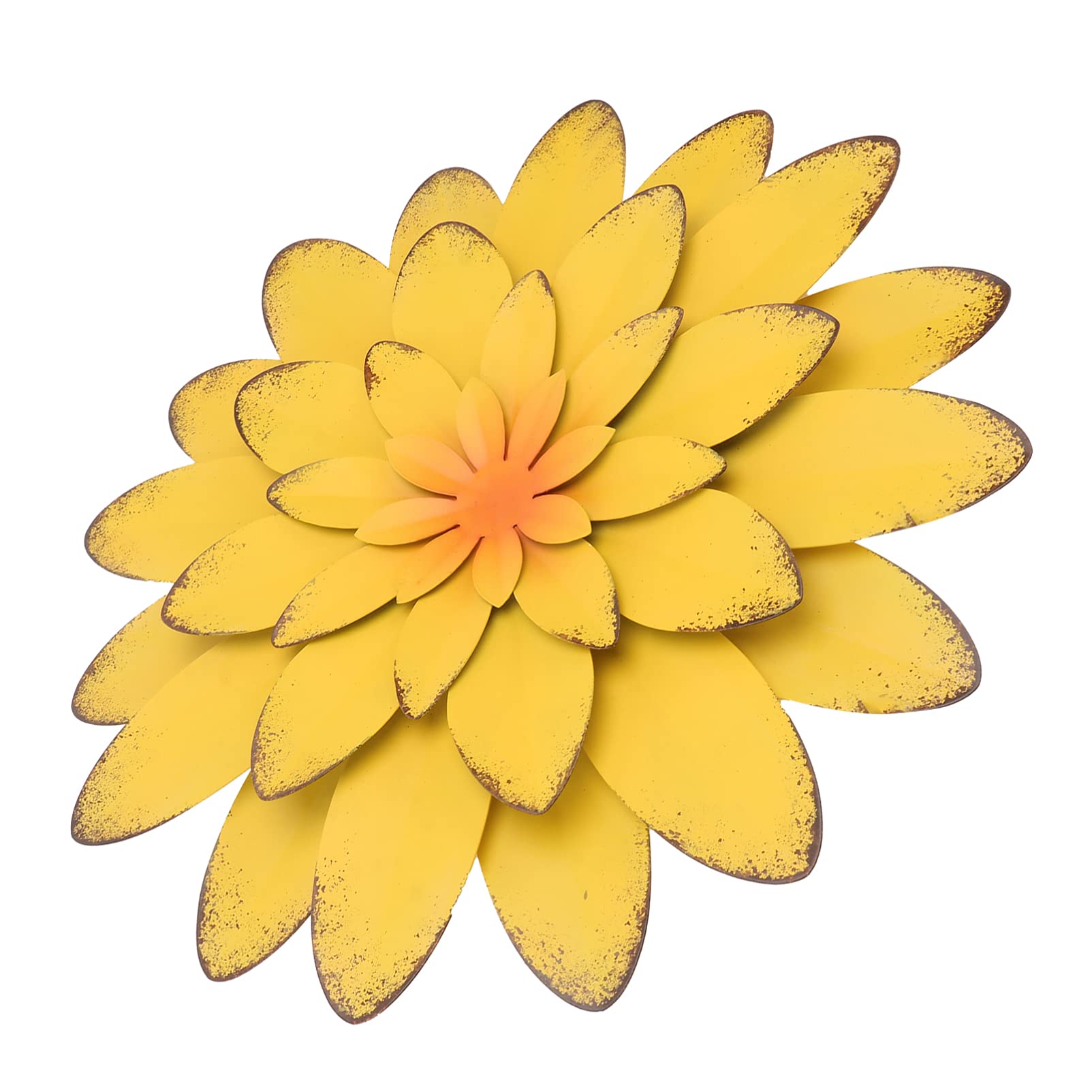 Rustic Modern Floral Sculpture 3D Iron Flower Wall Sculpture Succulent Metal Wall Decor Artificial 3D Flower Wall Art for Indoor Living Room Office Outdoor Garden Patio