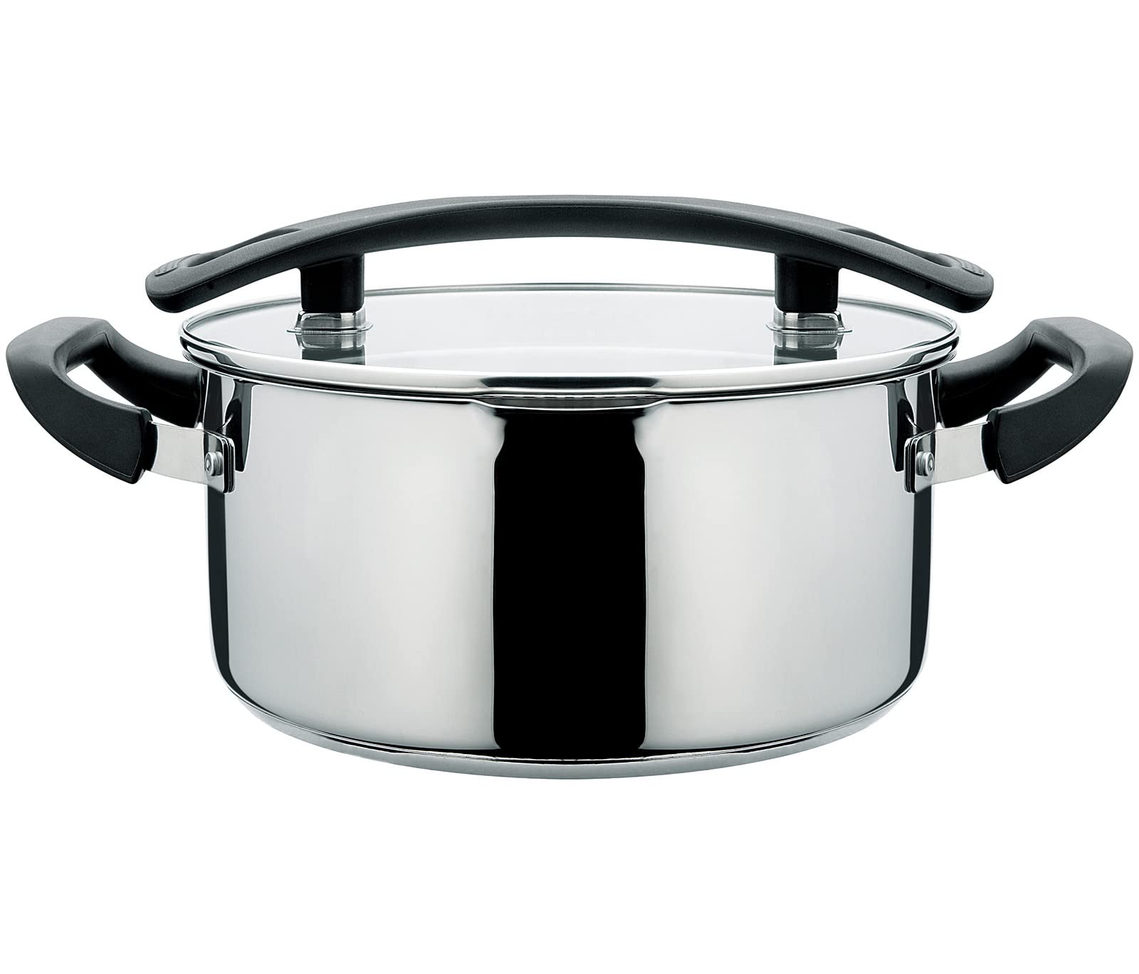 Cyrder Stainless Steel Pasta Pot, Dutch Oven Pot, Induction Pasta Pot with Strainer Lid, Stock Pot/Soup Pot, Easy Cleanup Stylish Cookware, Dishwasher Safe, 5 Quart