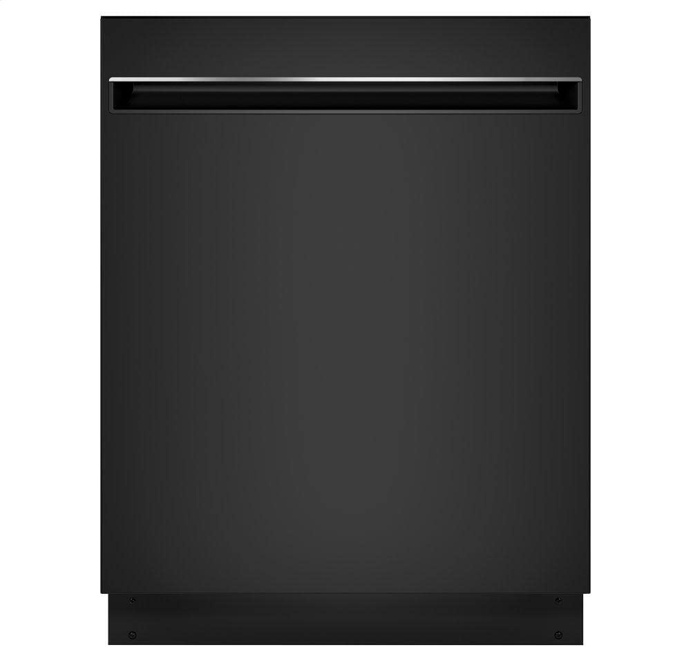 GE GDT225SGLBB 24" Dishwasher with Interior Stainless Steel ADA Compliant Top Control Energy Star Certified and Pocket Handle in Black