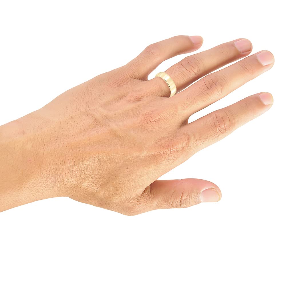 Brilliant Expressions 14K Yellow Gold Comfort Fit Signature Plain Classic Wedding Band, 6mm, Size 10