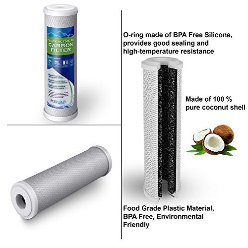 Dual Whole House Water Filter System, Transparent Standard Housings, Presser Relief Button, 3/4β Inlet/Outlet Brass Port, Meets NSF Standards & Regulations (Carbon and Wound String Sediment Filters)