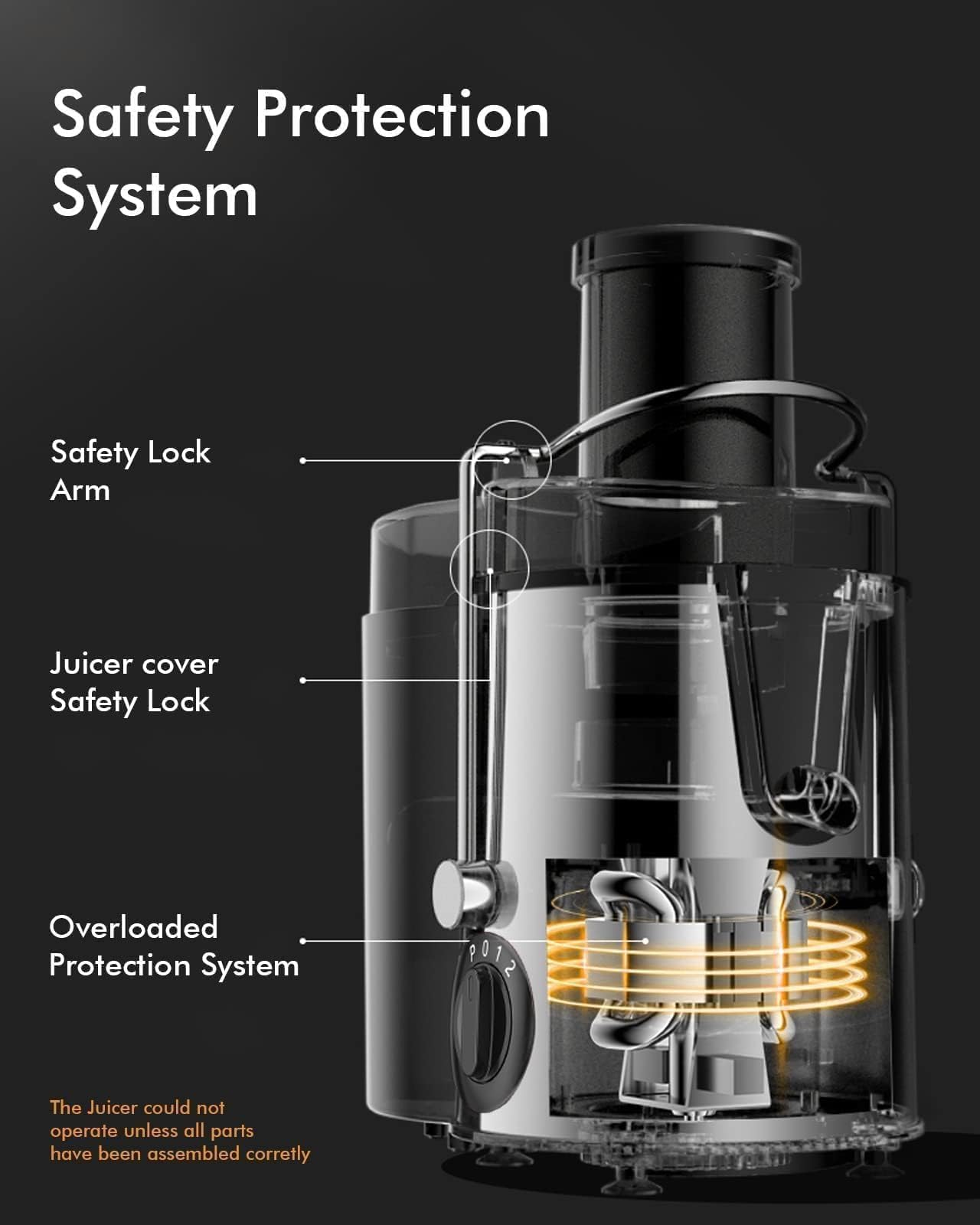 Juicer Machines, SiFENE 3" Big Mouth Centrifugal Juicer Extractor for Fruits & Vegetables (Gray)