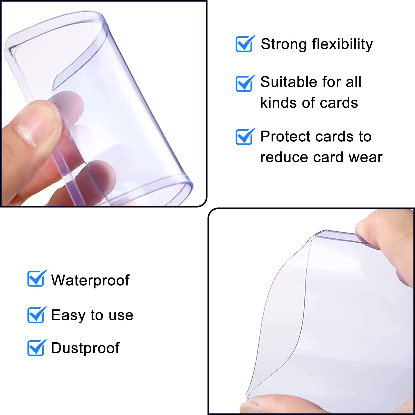 Card Sleeves 3 x 4" Clear Protective Trading Card Topload Holder Hard Plastic Card Sleeves Holder for Baseball Card, Sports Cards (100)