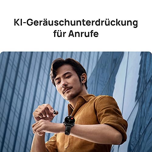 HUAWEI Watch Buds Smartwatch, Headphones and Smartwatch in One, AI & AI Noise Cancelling for Calls, Compatible with Android & iOS, Black EU/UK Global Model International Version, 1.43 inches