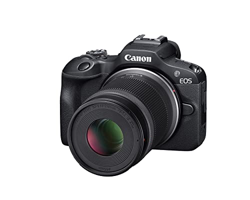 Canon EOS R100 RF-S18-45mm F4.5-6.3 is STM & RF-S55-210mm F5-7.1 is STM Lens Kit, Mirrorless Camera, RF Mount, 24.1 MP, Continuous Shooting, Full HD Video, 4K, Lightweight, Wi-Fi, Content Creation