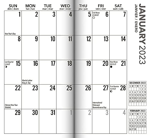 Big & Bright Large Print | 2023-2024 3.5 x 6.5 Inch Two Year Monthly Pocket Planner Calendar | BrownTrout | Easy to See Large Font
