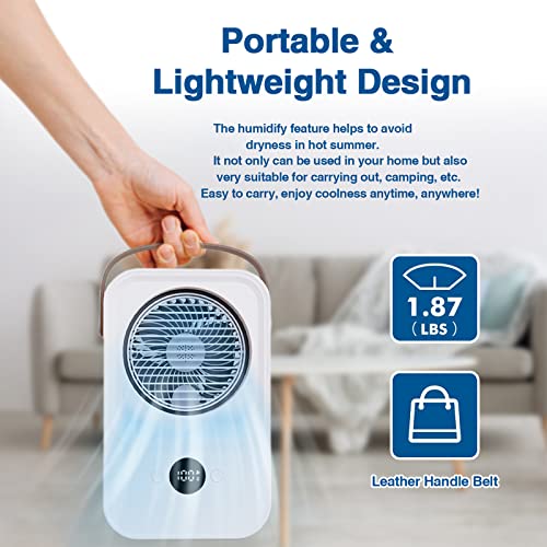 Portable Air Conditioner With Remote Control, AOYMJRS Evaporative Air Cooler, Personal Mini Air Cooler With 4 Wind Speeds Desktop Cooling Fan For For Home Room Camping Car Office