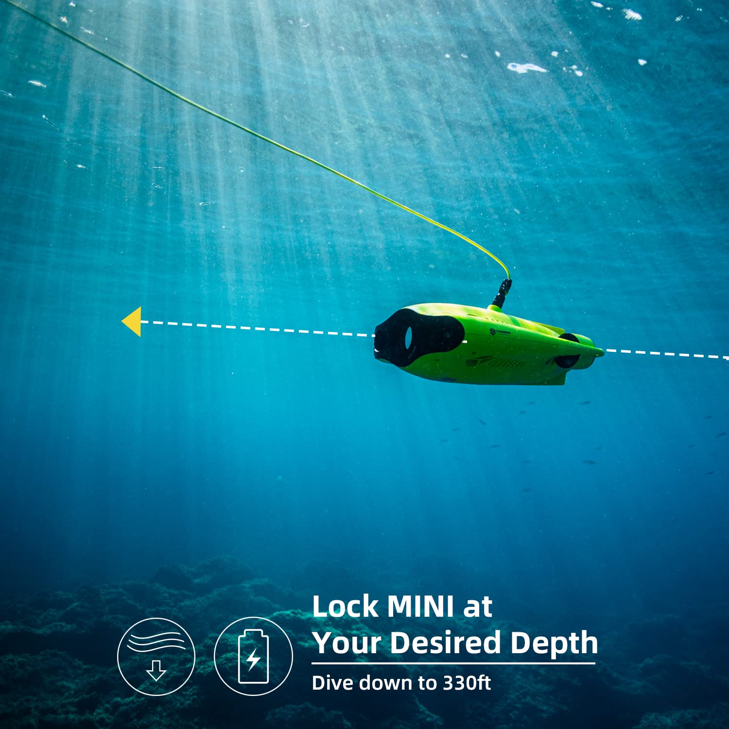 Chasing gladius MINI Underwater Drone, 4K 1080P 12MP UHD Underwater Camera, Remote and APP Remote Control, Adjustable Attitude ±45°, Dive to 330ft, ROV with Backpack, Bobbin Winder, Advanced Remote