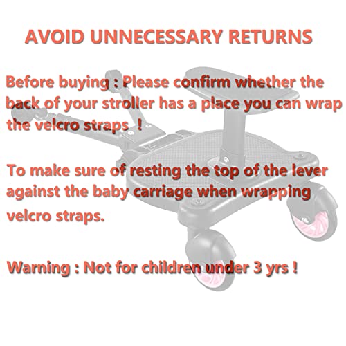 Universal Stroller Board with Detachable Seat,Stroller Glider Board Suitable for Most Brands of Strollers, Holds Children Up to 55lbs (Pink)