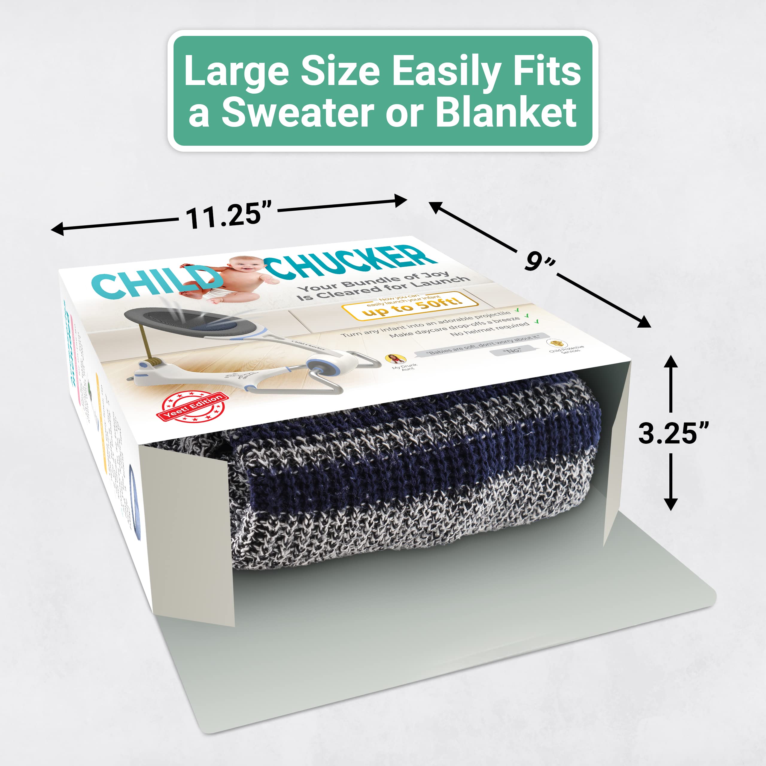 Witty Yeti Hilarious Child Chucker Gag Gift Empty Box Wrap Your Real Present Inside to Prank Friends or Family with This Practical Joke for Men or Women. Funny Idea for New Parents or Baby Shower.
