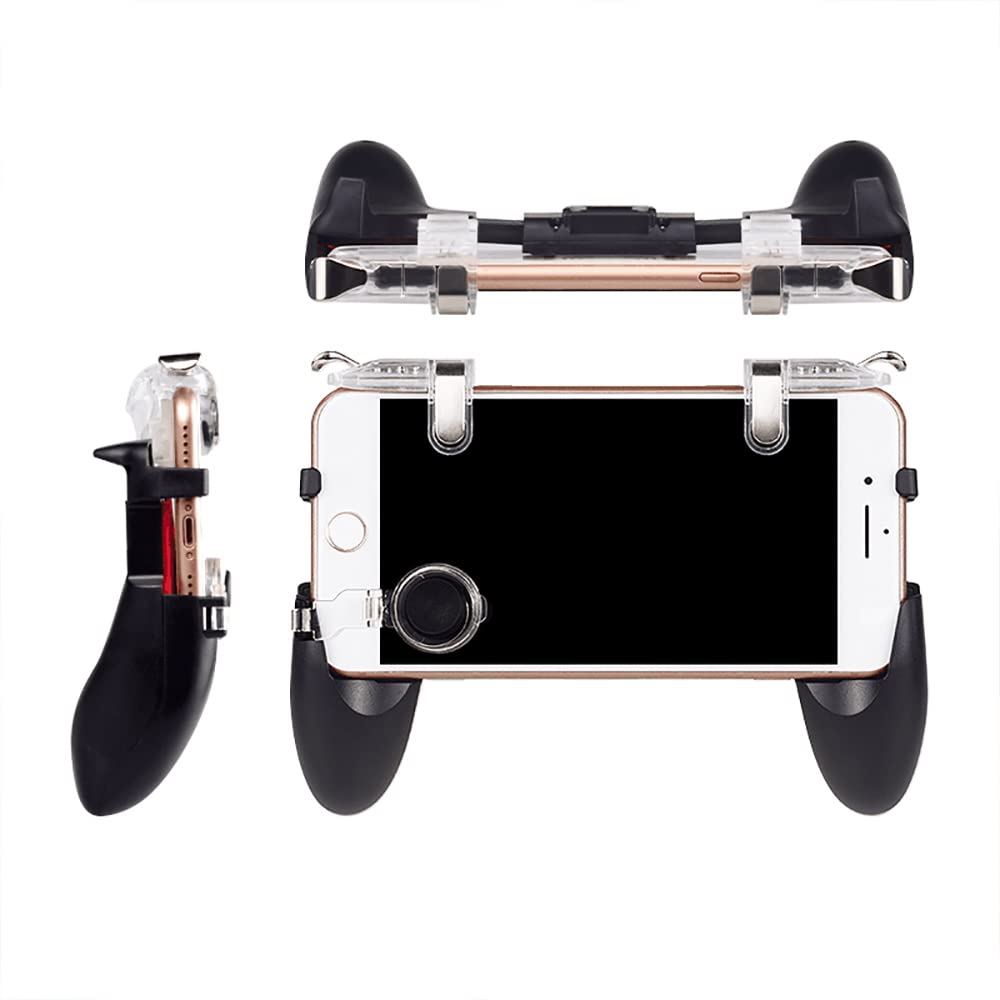 DATA FROG Mobile Game Controller for Pubg Gamepad Trigger Shooting Fire Button Phone L1R1 Shoot Joystick for 4.7-6.5" for iPhone Android Mobile Phone