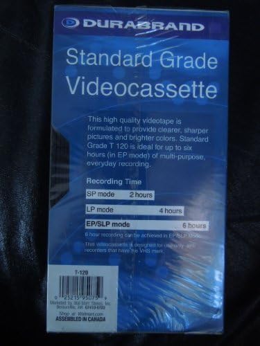Standard Grade VHS Videocassette 6 Hours in Ep Mode