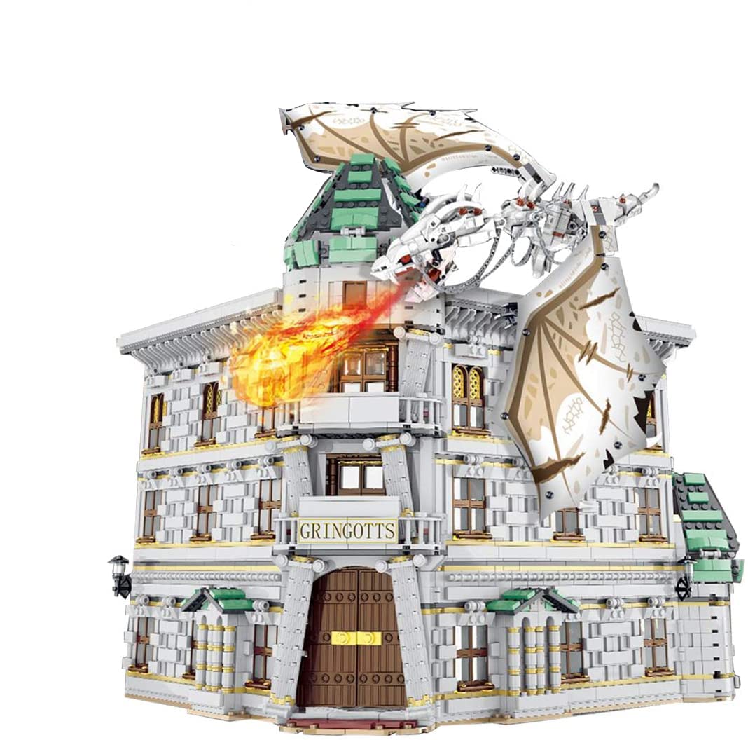 WOLFBSUH Diagon Alley Bank Model Building Kit for Harry Potter Diagon Alley, Collectible Model Set to Build, 4185 Pcs Building Block Compatible with Lego 10217, (15BFQ5602RE5)