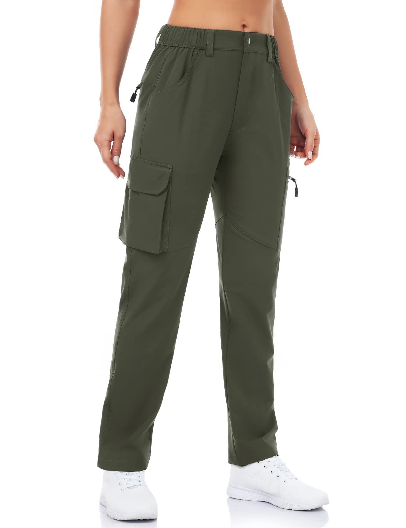 Davena Women's Cargo Hiking Pants with 5 Pockets Quick Dry Water Resistant Outdoor Athletic Pants for Traveling Camping Workout, Gray, XS