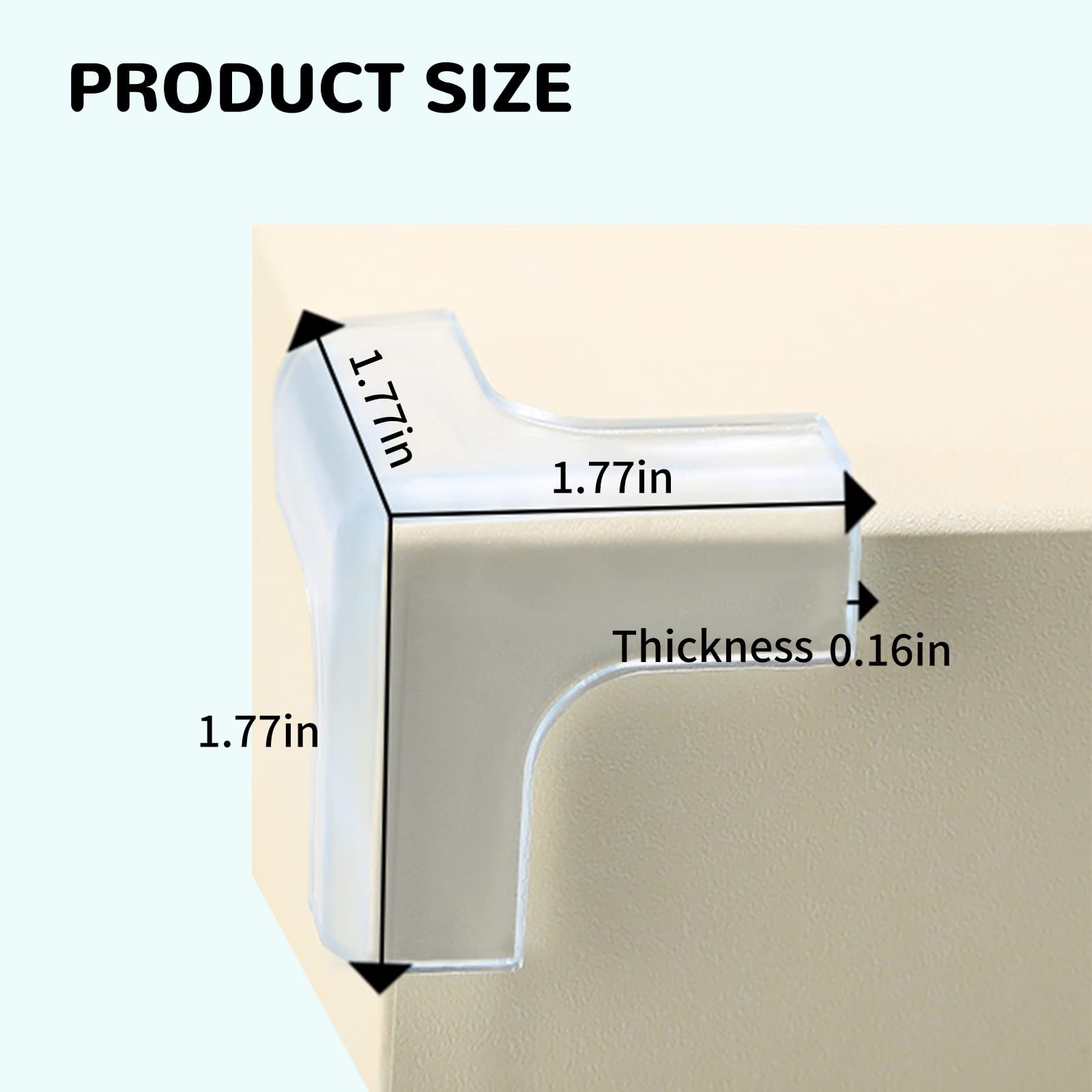 Corner Protector, 8 pc Clear Corner Guards, Safety Silicone Corner Protectors, Safety Bumpers to Cover Sharp Furniture & Table Edges, Transparent, Invisible