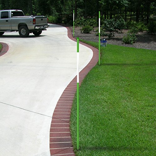 FiberMarker Reflective Driveway Markers 48-Inch Green 20-Pack 1/4-Inch Dia Driveway Poles for Easy Visibility at Night