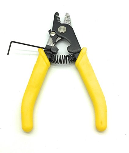 FiberShack - 3 Hole Fiber Stripper with 6" TPR Handle - Fiber Optic Stripper includes 1.5mm Hex Key for Fine Adjustments of Fiber Striper
