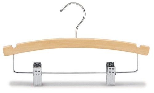 Only Hangers 12" Children's Wooden Hanger w/ Clips [ Bundle of 25 ]