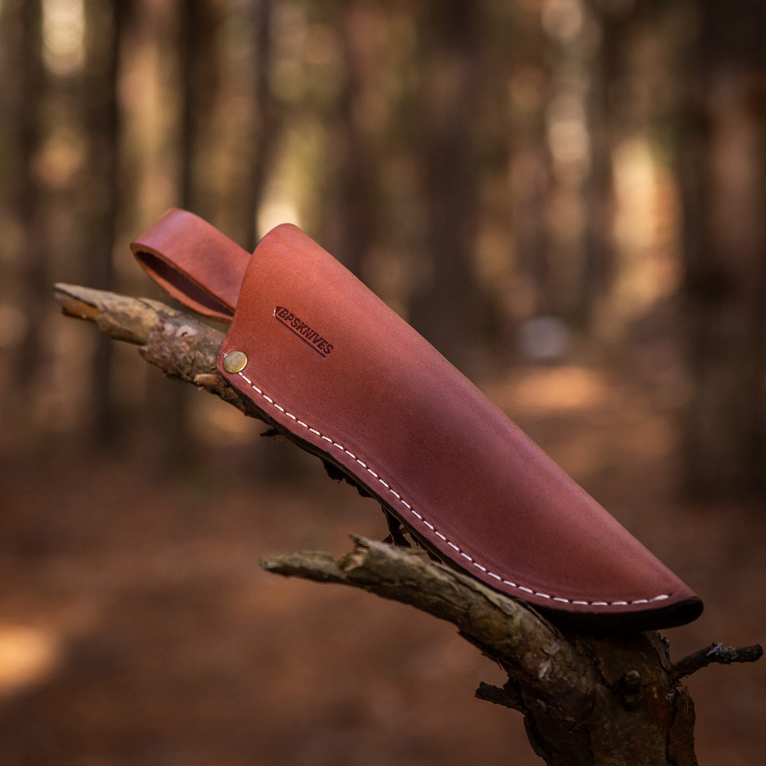 BPS Knives Belt Knife Sheath - Leather Sheath for Fixed Blade Knife - Outdoor, Hunting, Bushcraft, Camping Fixed Blade Knives - Leather Case with Belt Loop Clip