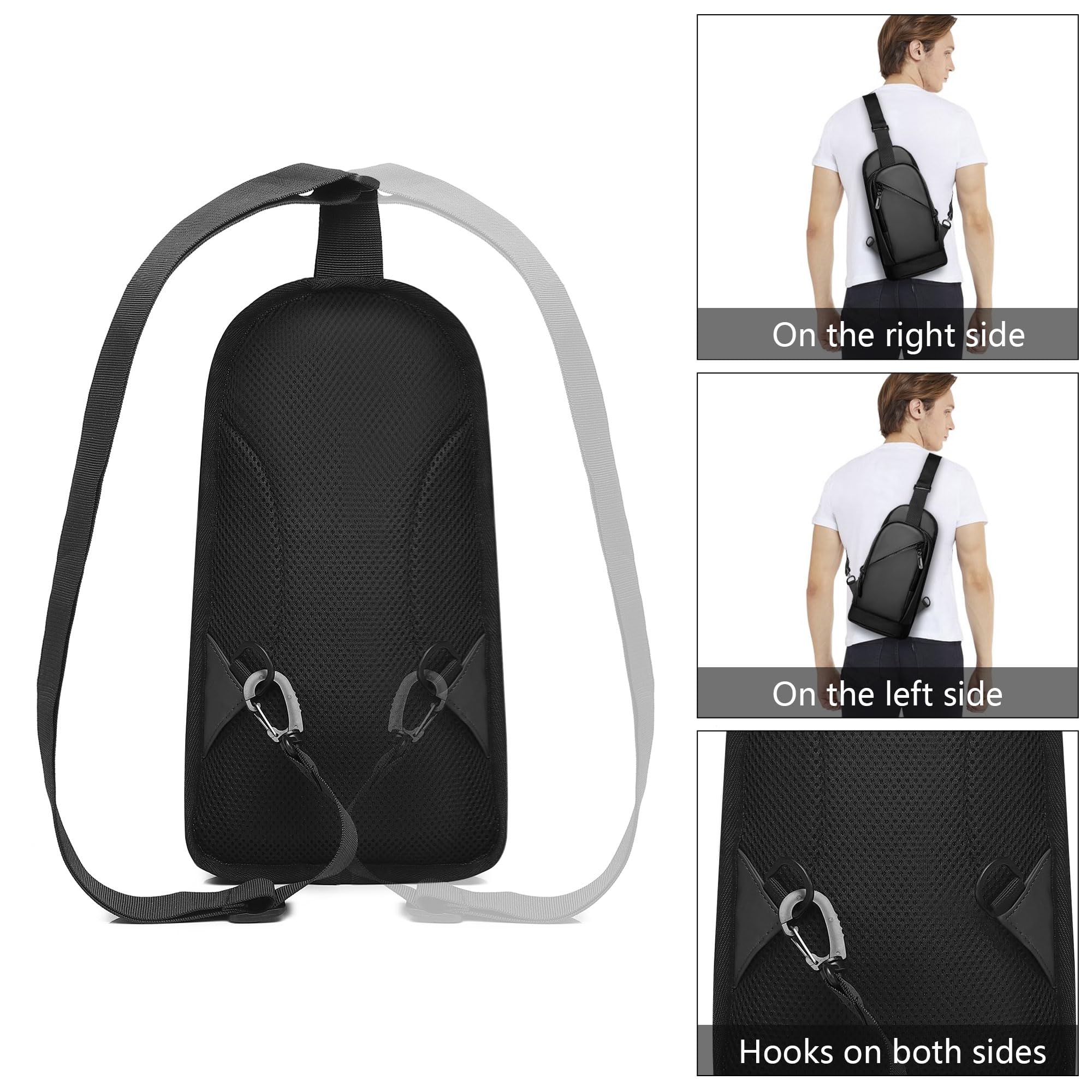 bluaqua Small Sling Crossbody Backpack Shoulder Bag for Men Women, Lightweight One Strap Chest Bag Daypack for Hiking Walking Biking Travel Cycling