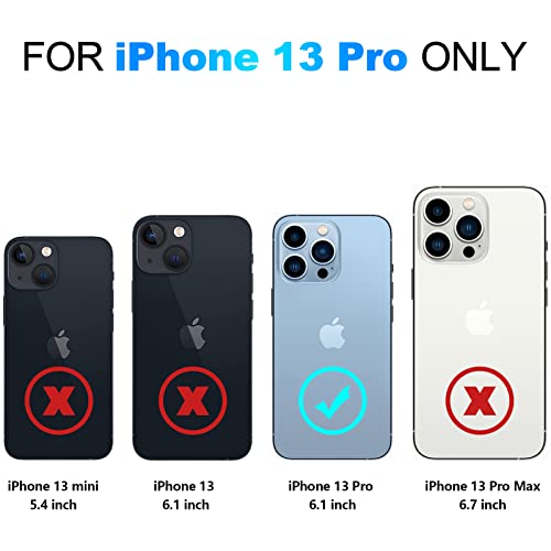 Nvollnoe for iPhone 13 Pro Case with Card Holder Heavy Duty Protective Dual Layer Shockproof Hidden Card Slot Slim Wallet Case for iPhone 13 Pro for Men&Women(Rose Gold)