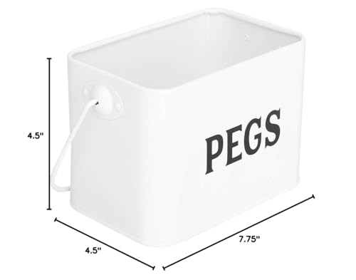 Home Basics CS37374 Peg Holder, 7.75" x 4.5" x 4.5", White