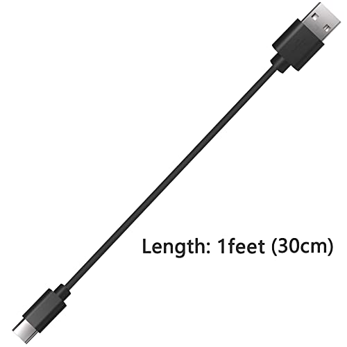 GEEKRIA USB Headphones Short Charger Cable Compatible with Audio-Technica ATH-M50xBT2, JBL Tune 225TWS 220TWS Charger, USB to USB-C Replacement Power Charging Cord (1 ft / 30 cm 2 Pack)